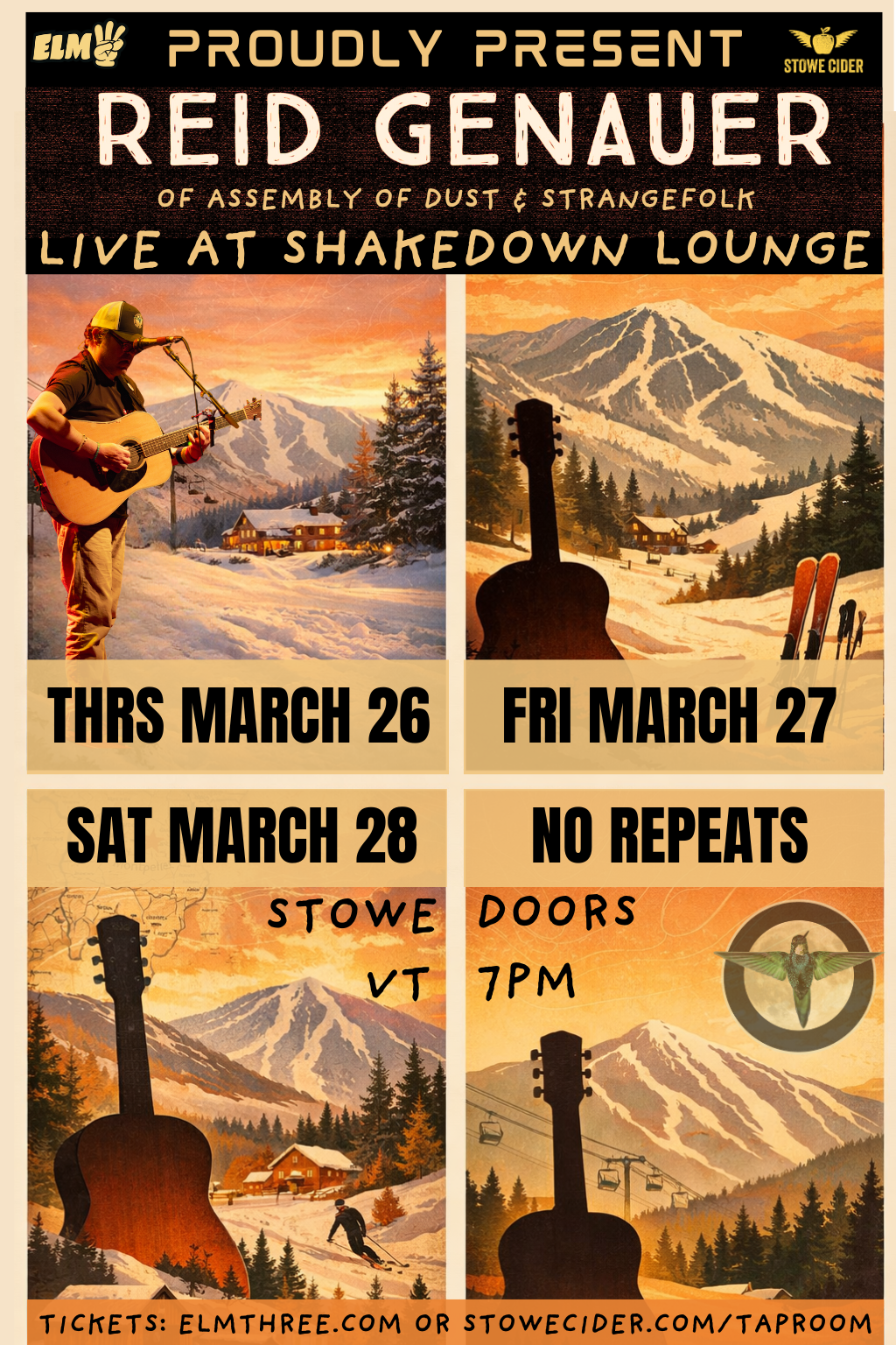 Reid Genauer of Assembly of Dust & Strangefolk @ Stowe Cider | Go Stowe